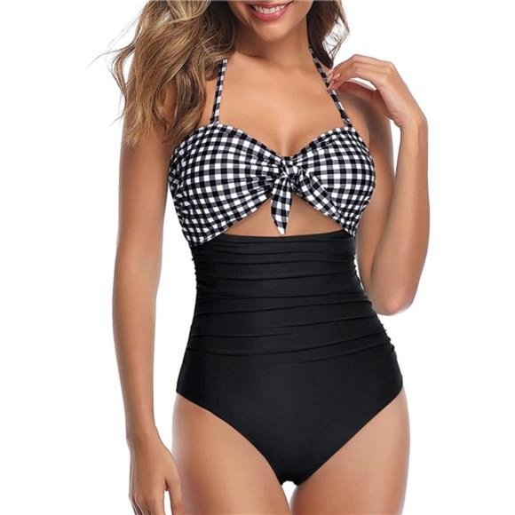 Swim Women Sexy Cutout One Piece Swimsuits Tummy Control High Waisted